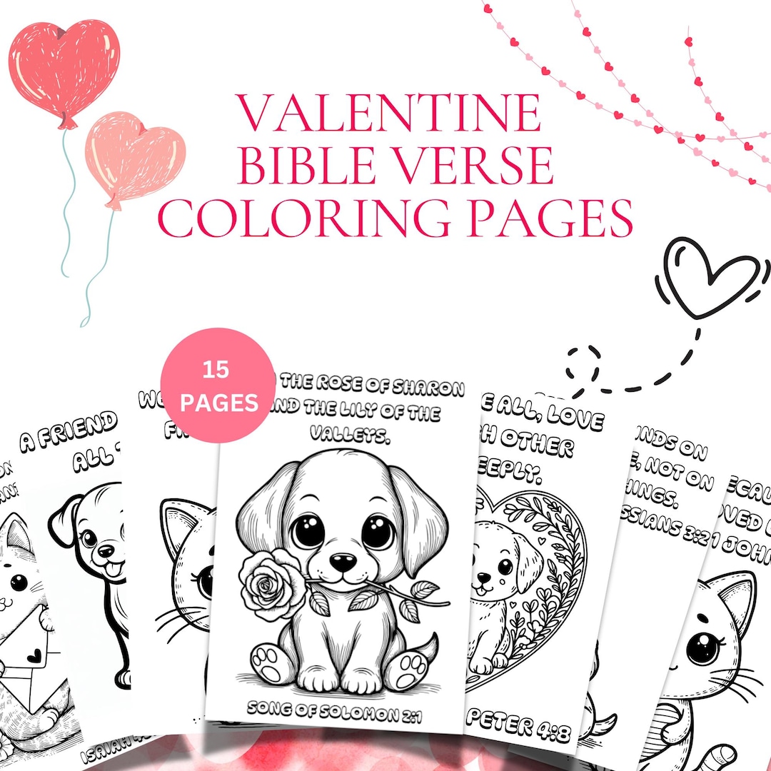 15 Valentine Bible Verse Coloring Pages | Christian Valentines Day ...