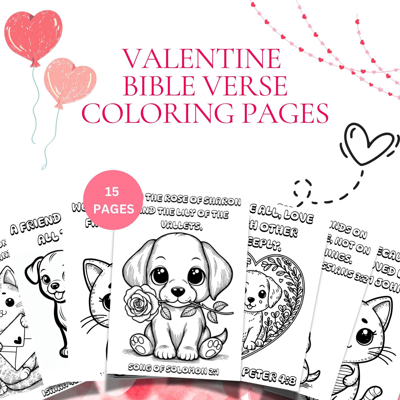 15 Valentine Bible Verse Coloring Pages | Christian Valentines Day ...