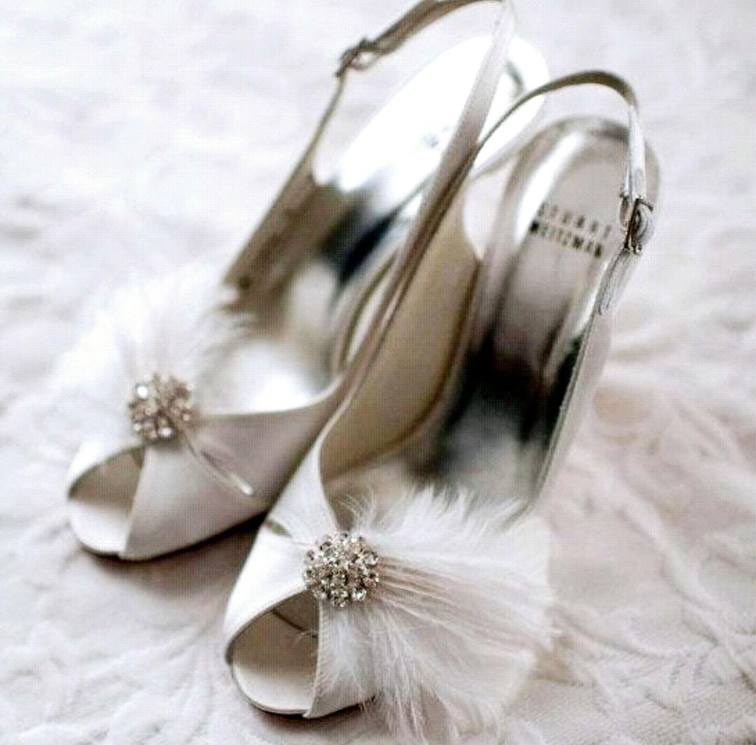 Feather Shoe Clips, Wedding Shoe Clips, Rhinestones, Shoe Clips, Clip ...