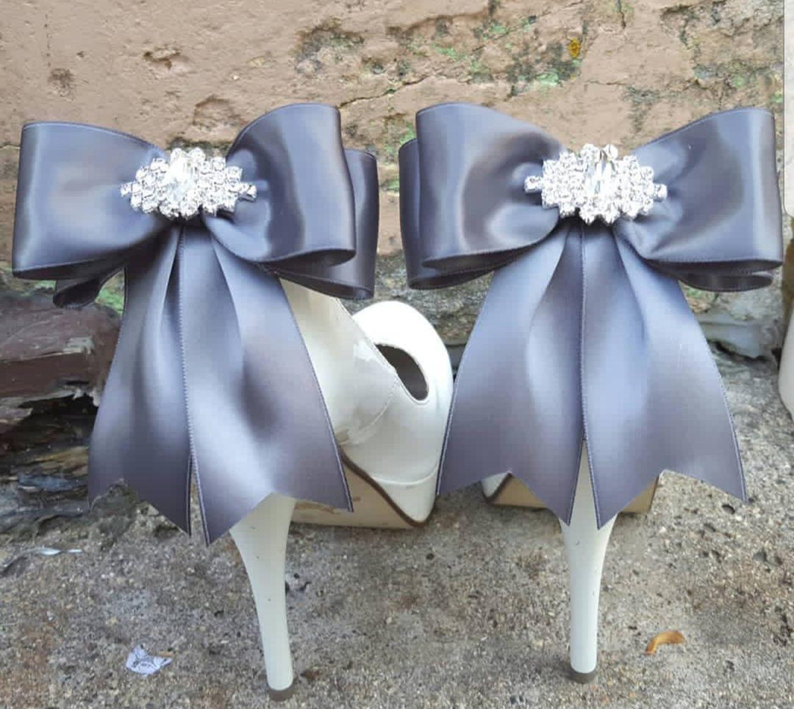 Light Pink Bow Shoe Clips, Wedding Shoe Clips, Satin Bow Shoe Clips ...