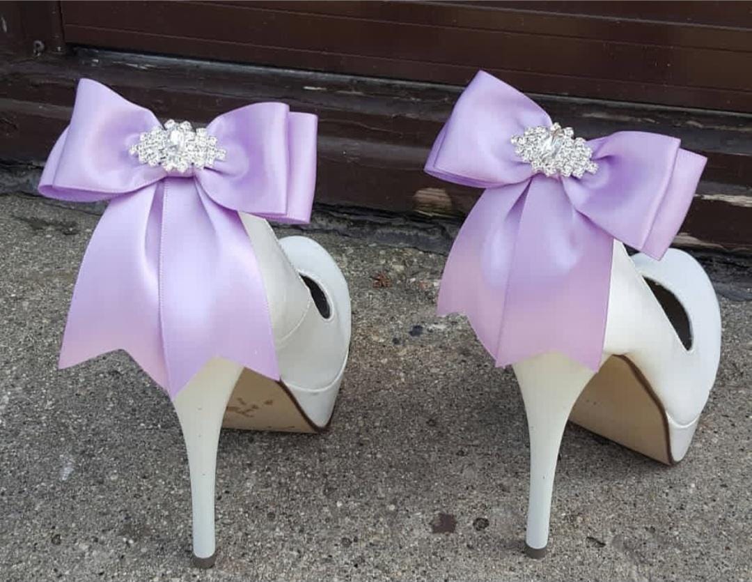 Royal Blue Bow Shoe Clips, Wedding Shoe Clips, Satin Bow Shoe Clips ...