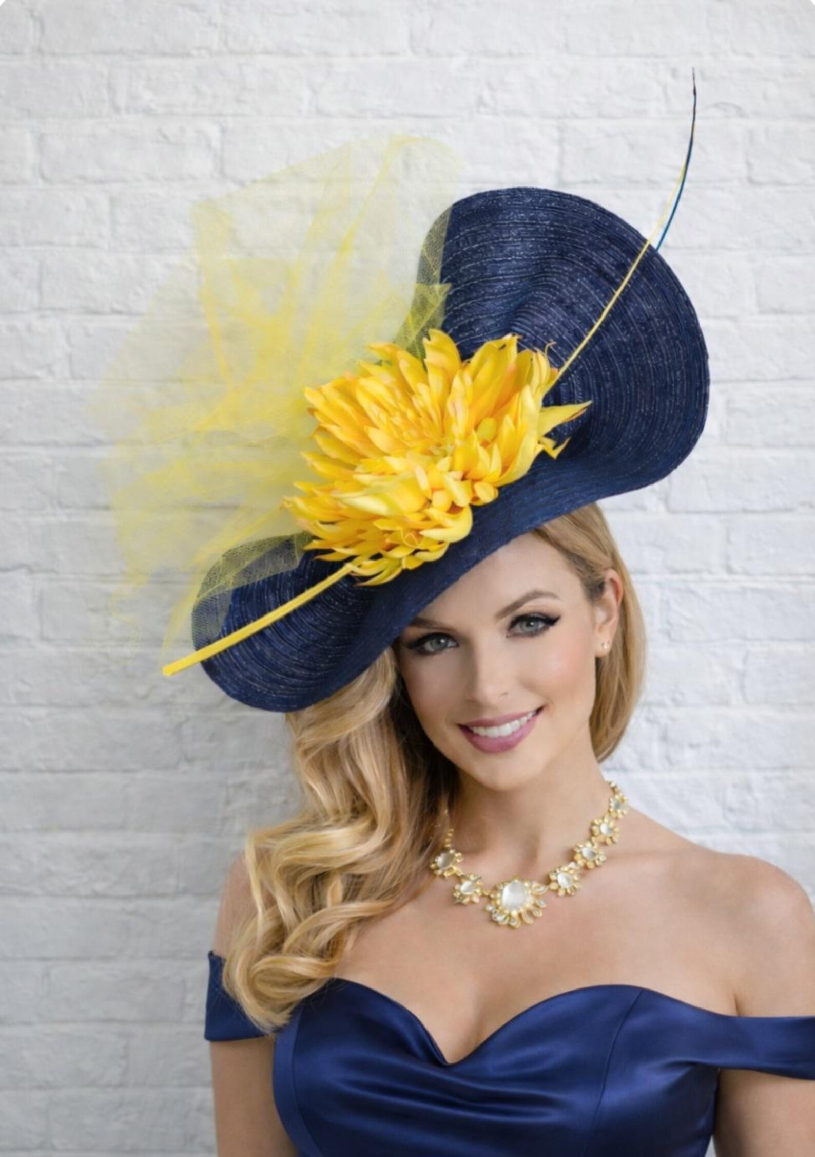 Navy Blue Fascinator, Kentucky Derby Hats, Ascot Hat, Royal Crown Races ...