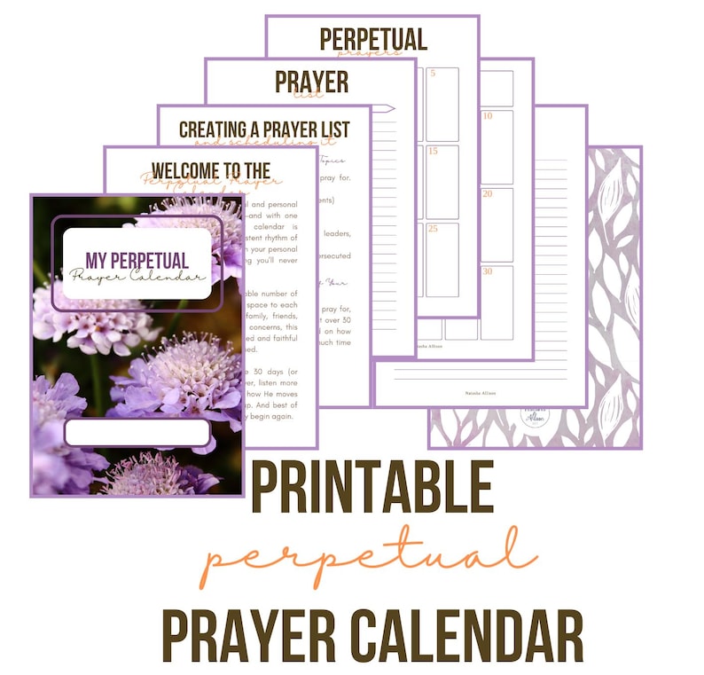 Perpetual Prayer Calendar | Christian Planner, Daily Journal (PDF ...