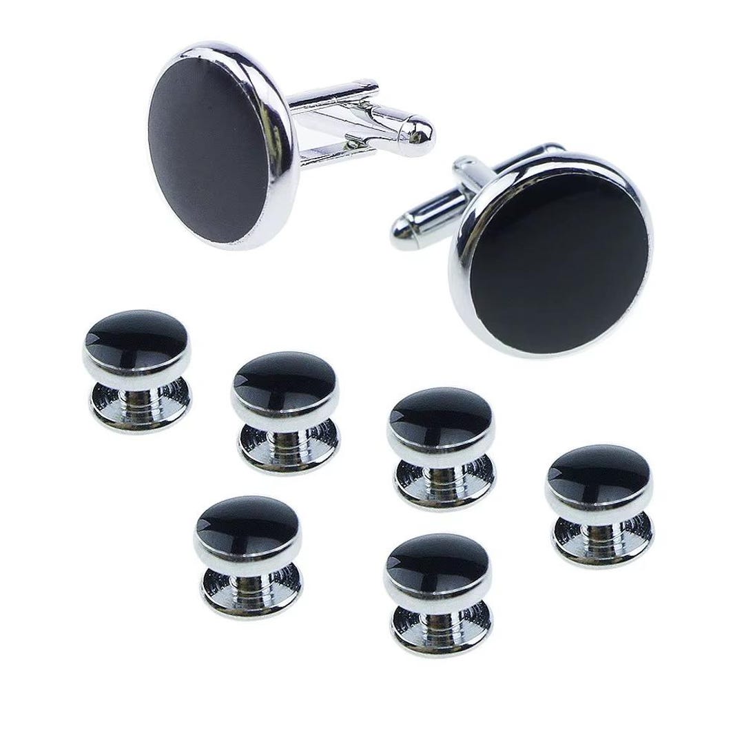 Tuxedo Cufflink and Stud Set - Elegant Formal Wear, 8 Pcs - Etsy