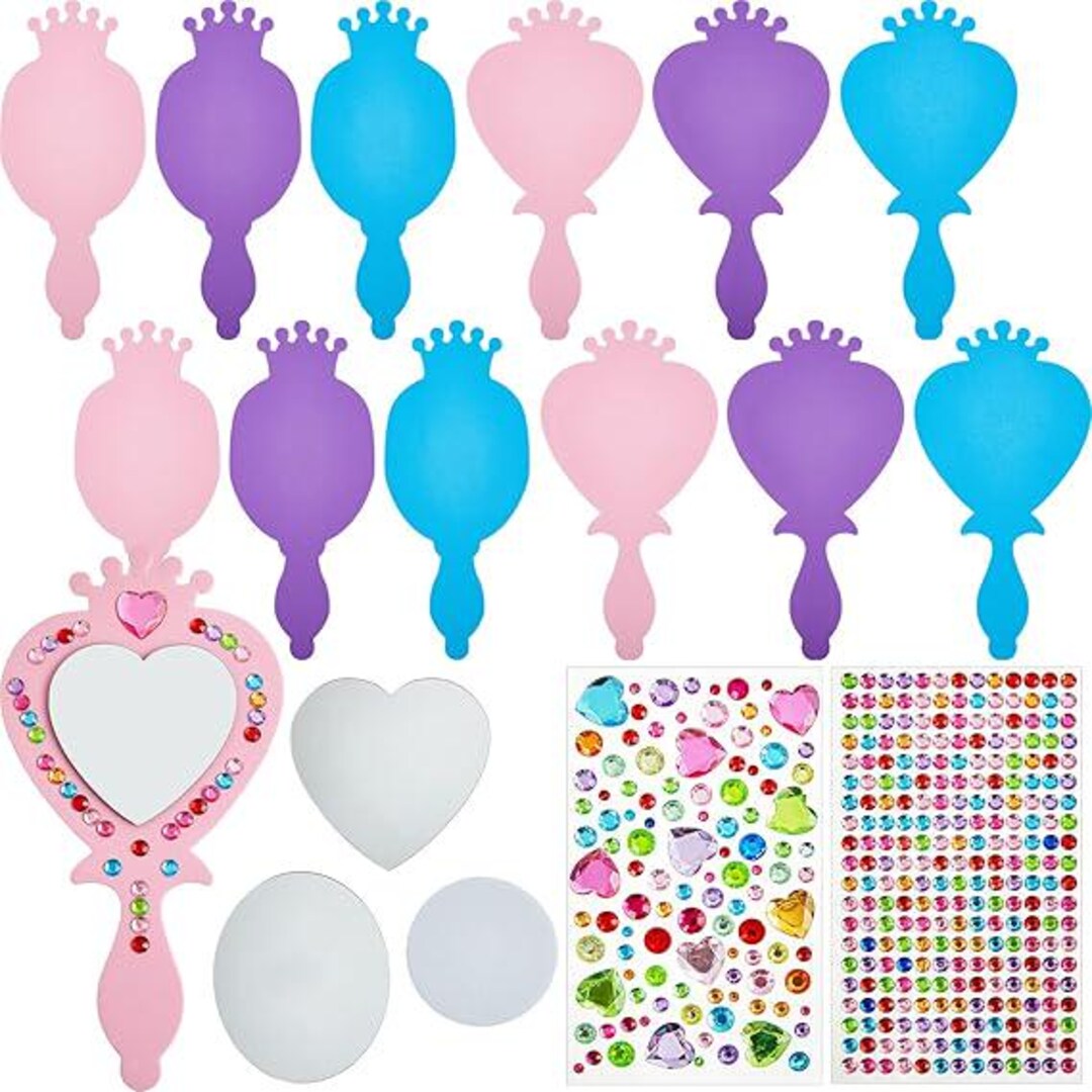 12 Pack Princess Foam Mirror Kits Decorate Your Own Princess Mirrors ...