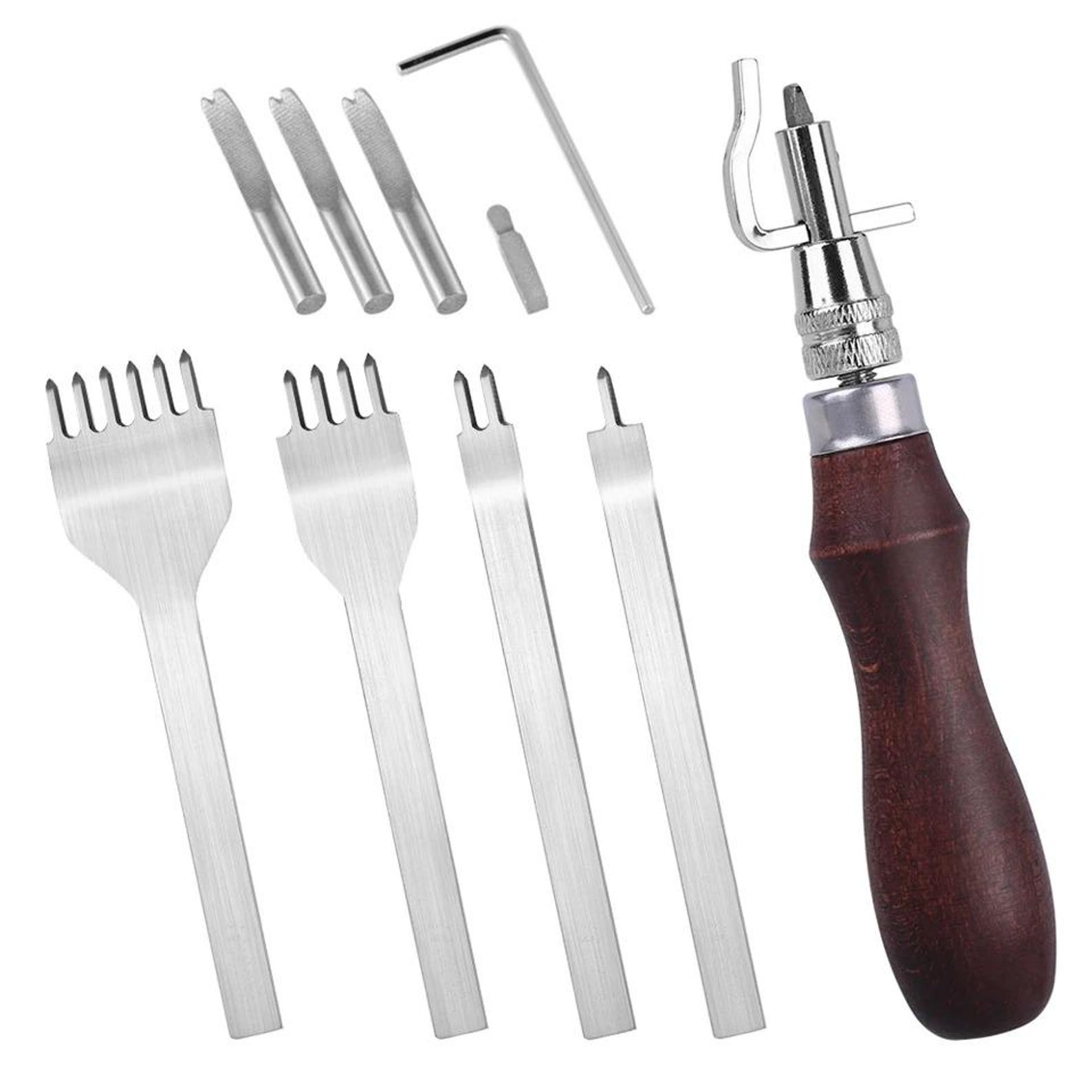 7-in-1 Leather Stitching Groover Tool Set Adjustable Edge Beveler ...