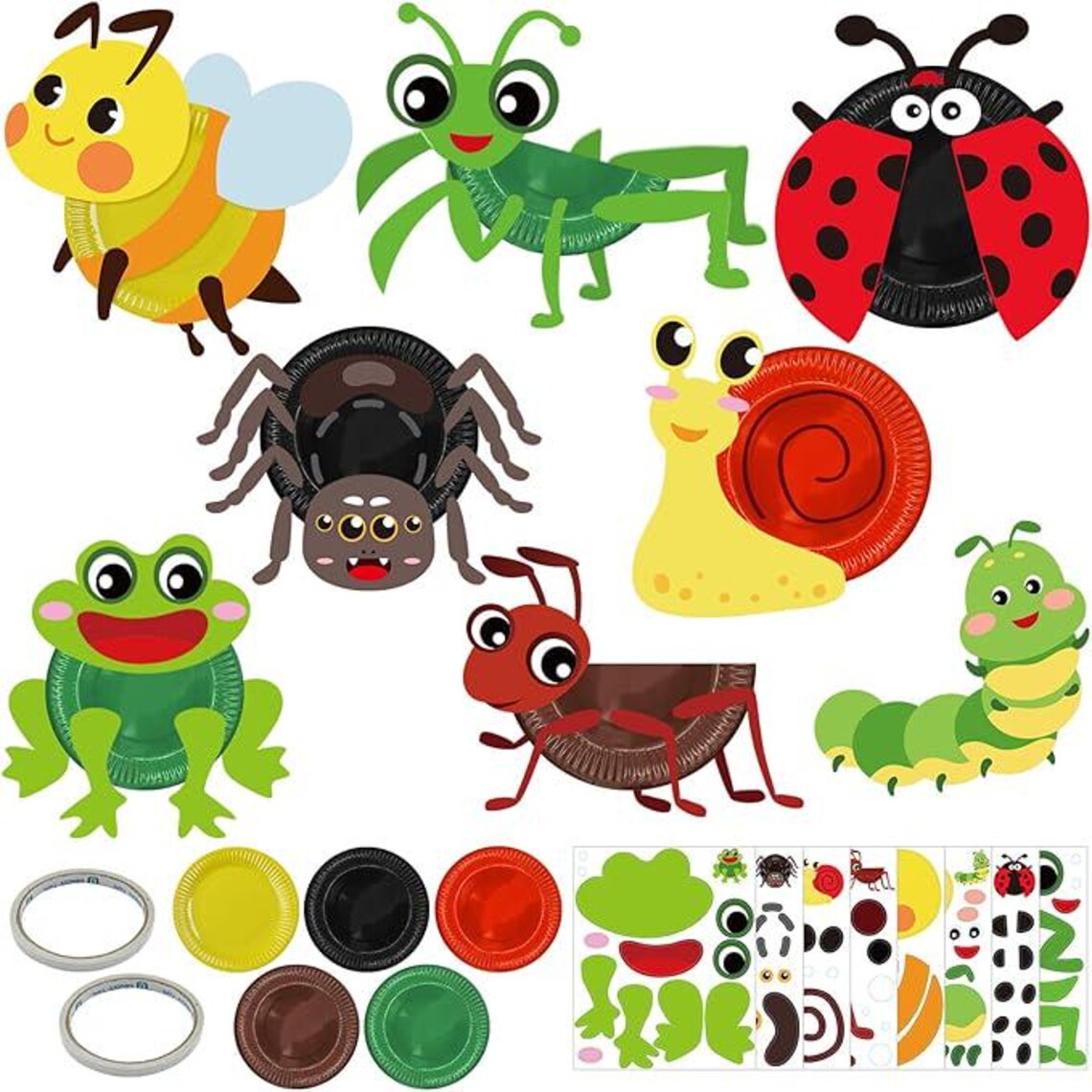 24-piece Spring Insect Paper Plate Craft Kit，diy Bug Butterfly Art ...