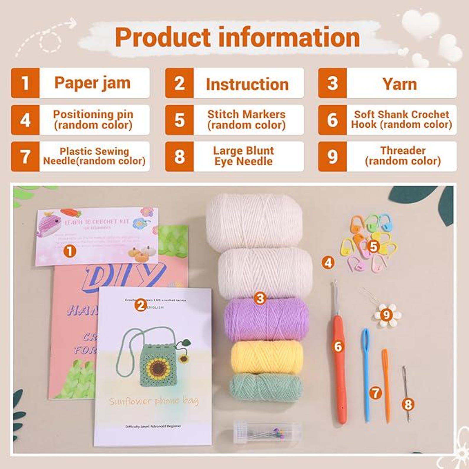 Fedmut Crochet Kit for Beginners Phonebag Crochet Starter Kit With ...