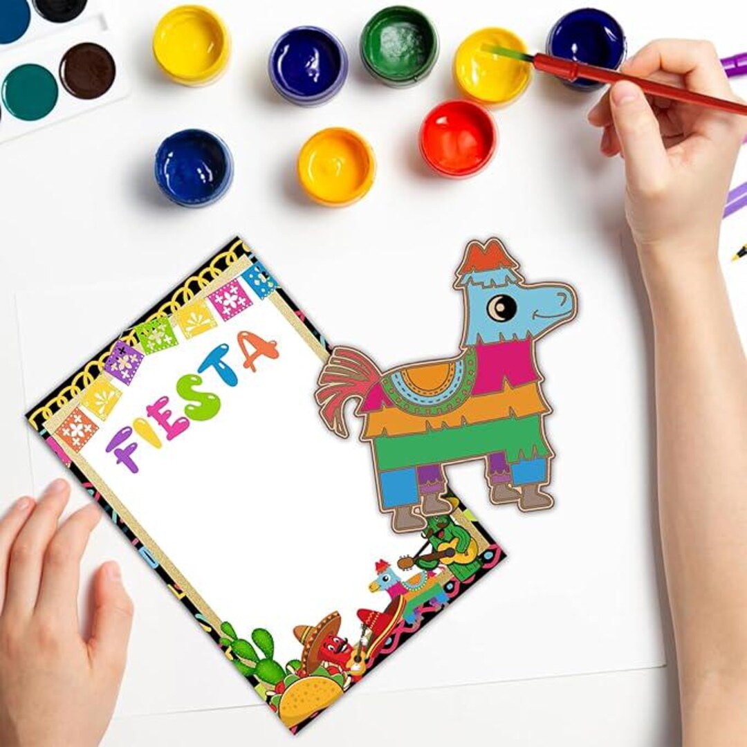 60pcs Mexican Fiesta Craft Kits 4 Inch Fiesta DIY Wooden Art Crafts ...