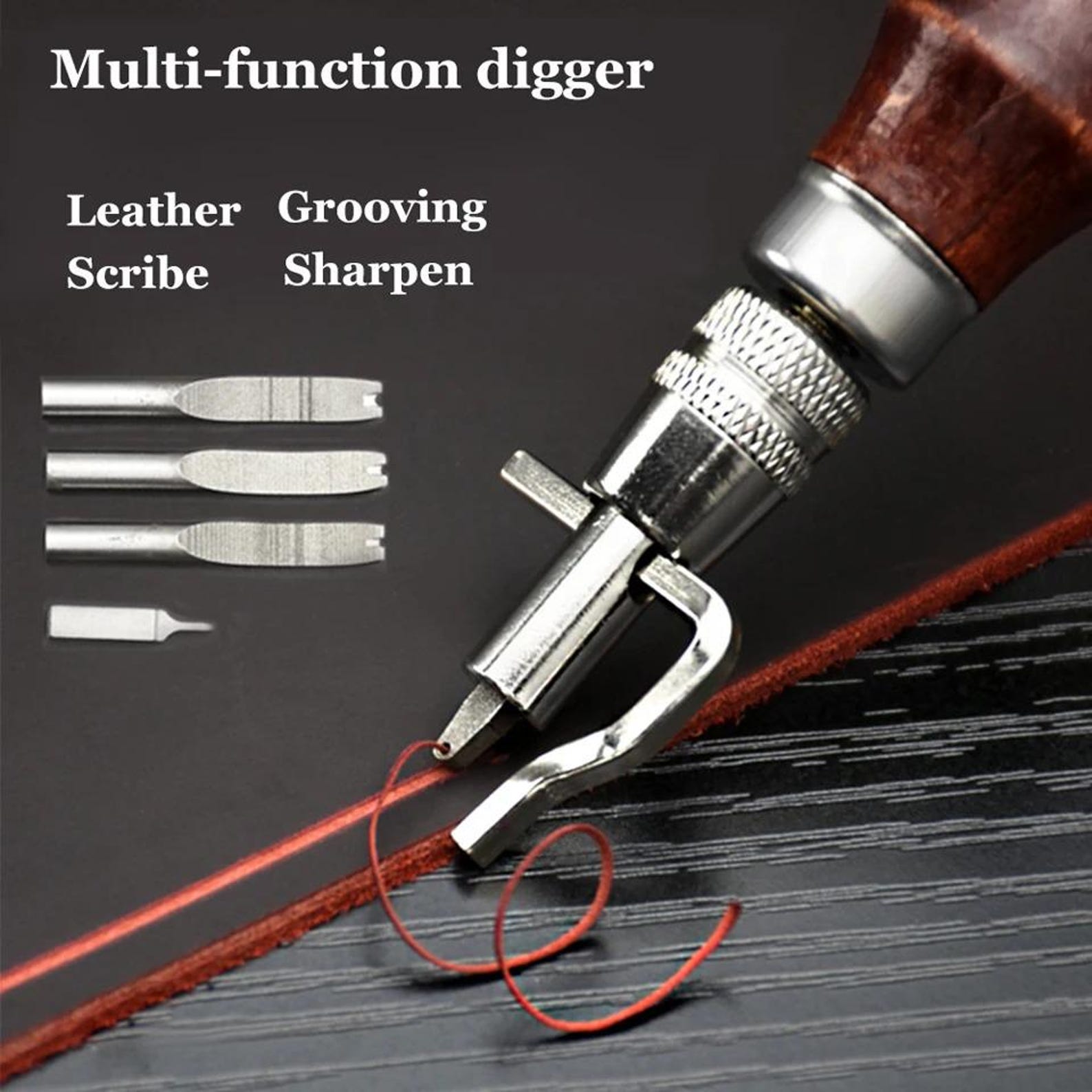 7-in-1 Leather Stitching Groover Tool Set Adjustable Edge Beveler ...