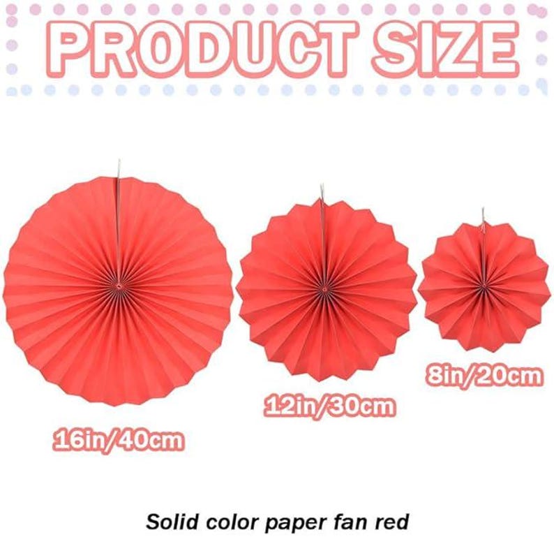 Red and Royal Blue Paper Fans Party Decoration Hanging Party Craft ...