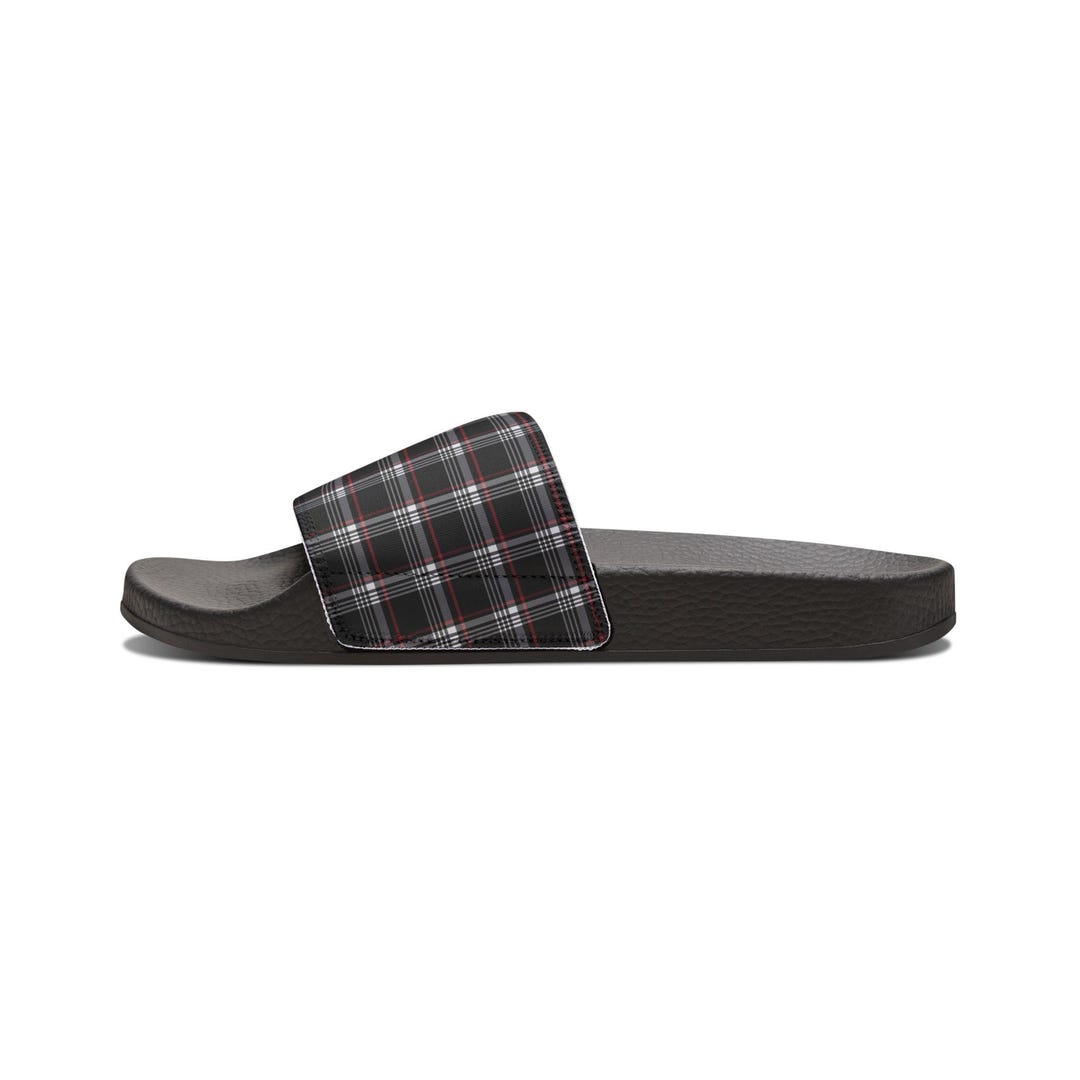 Plaid Strap Slide Sandals – Removable Snap-on Straps - Etsy