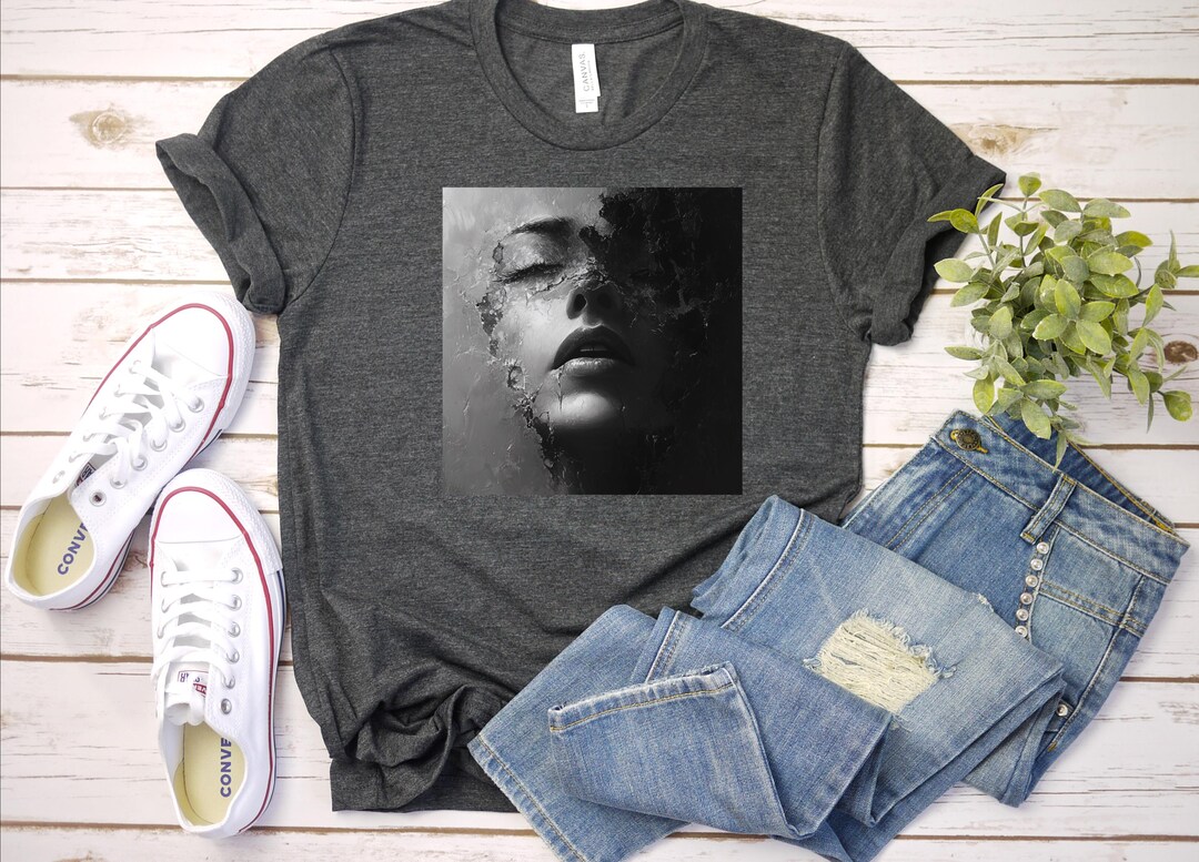 Ethereal Faces Crying A Melancholic Unisex Tee, Emo Goth Clothing, Sad ...