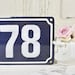 Antique French Handpainted Enamel House Number Plates/ Blue | Etsy