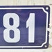 Antique French Handpainted Enamel House Number Plates/ Blue | Etsy
