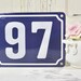 Antique French Handpainted Enamel House Number Plates/ Blue | Etsy