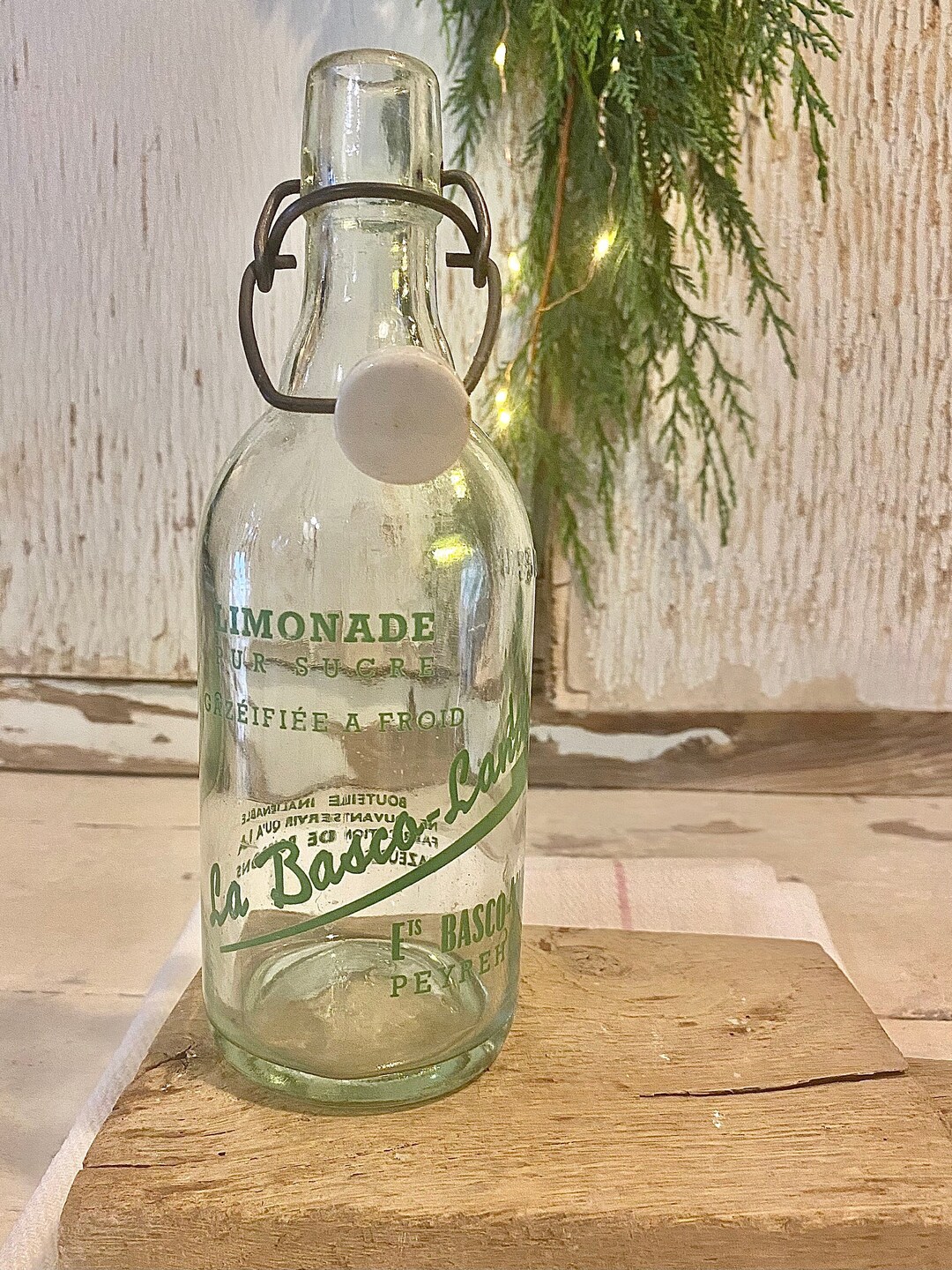 Lovely Old French Vintage Lemonade Glass Bottle With Porcelain Cap - Etsy