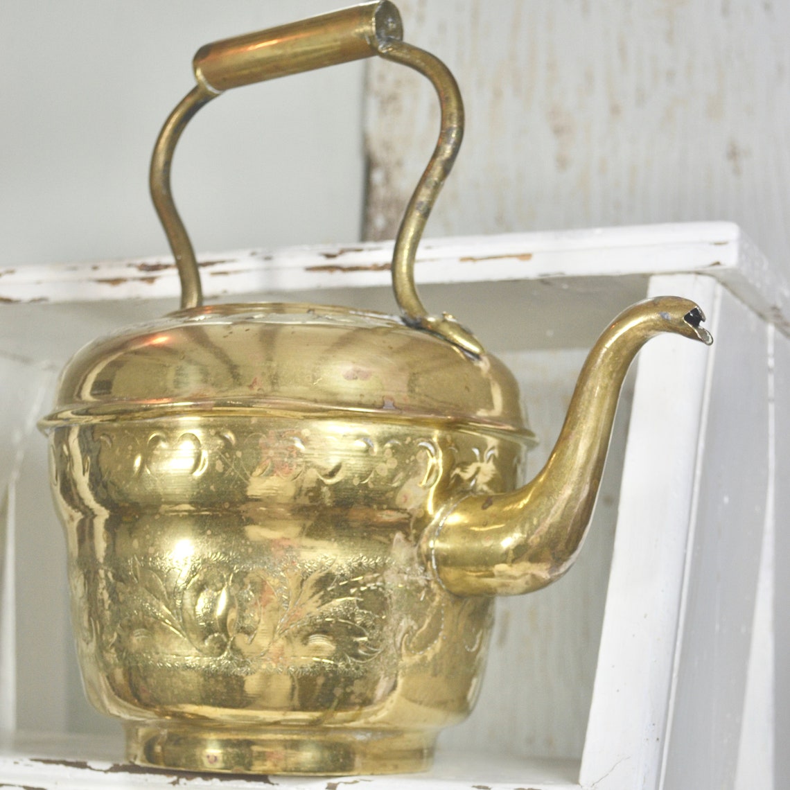 Antique French Brass Kettle - Etsy