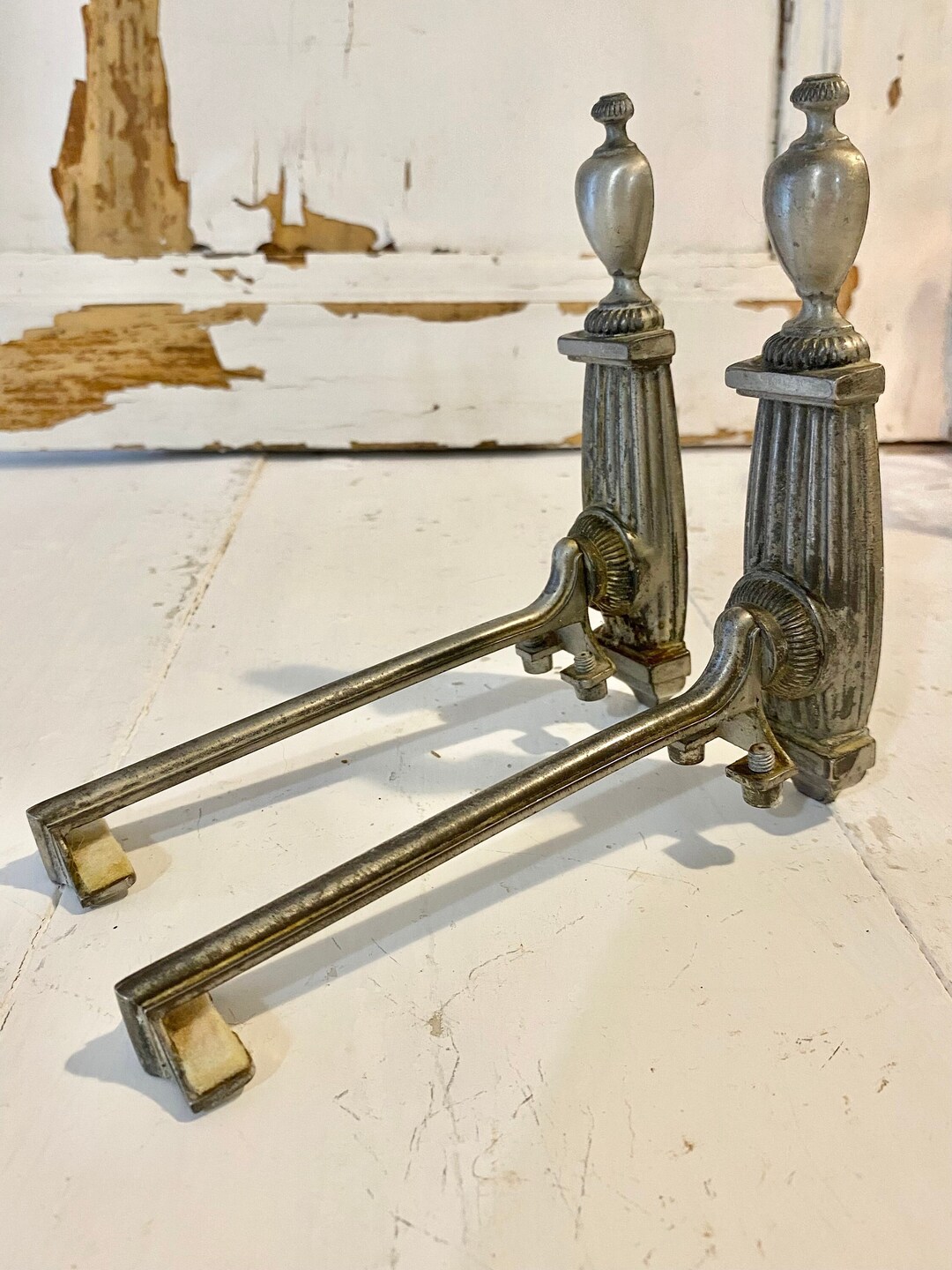 Vintage French Pewter Decorative Shelf Bracket Set - Etsy