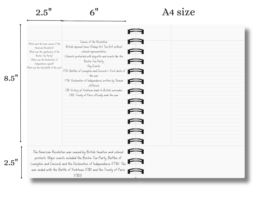 Cornell Note-taking Notebook, Double Coil Bound, 160 Pages - Etsy UK