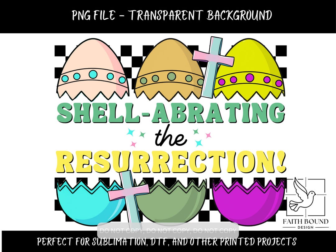 Retro Christian Easter PNG | "shell-abrating the Resurrection" | Kid's ...