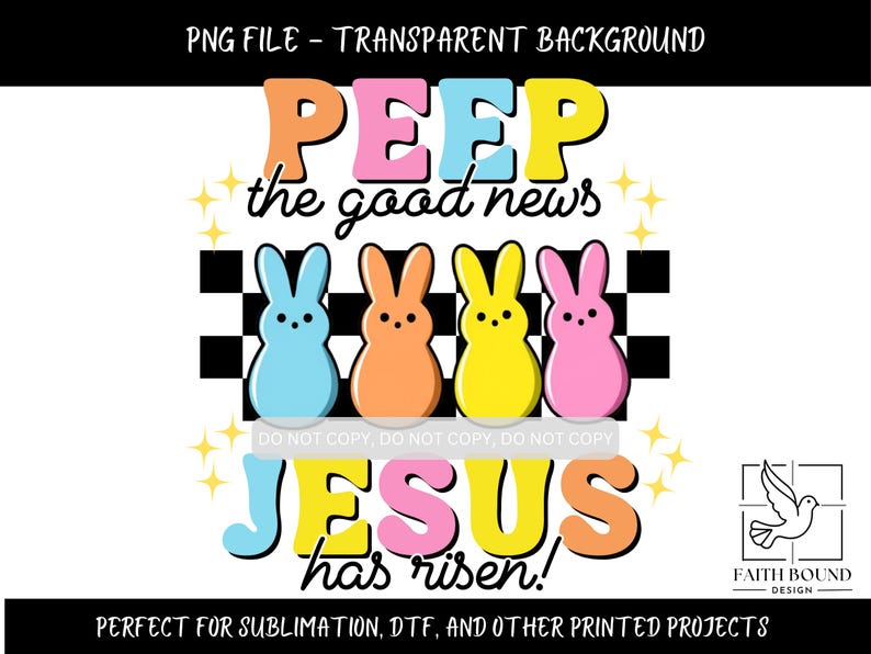 Retro Christian Easter PNG | "peep the Good News, Jesus Has Risen ...