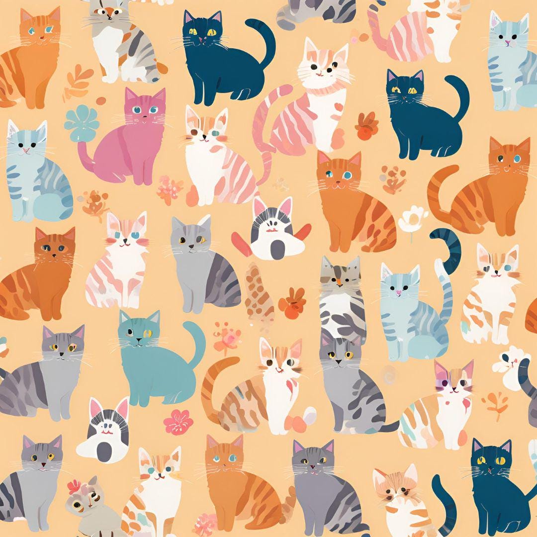 Cute Cat Patterns - Etsy