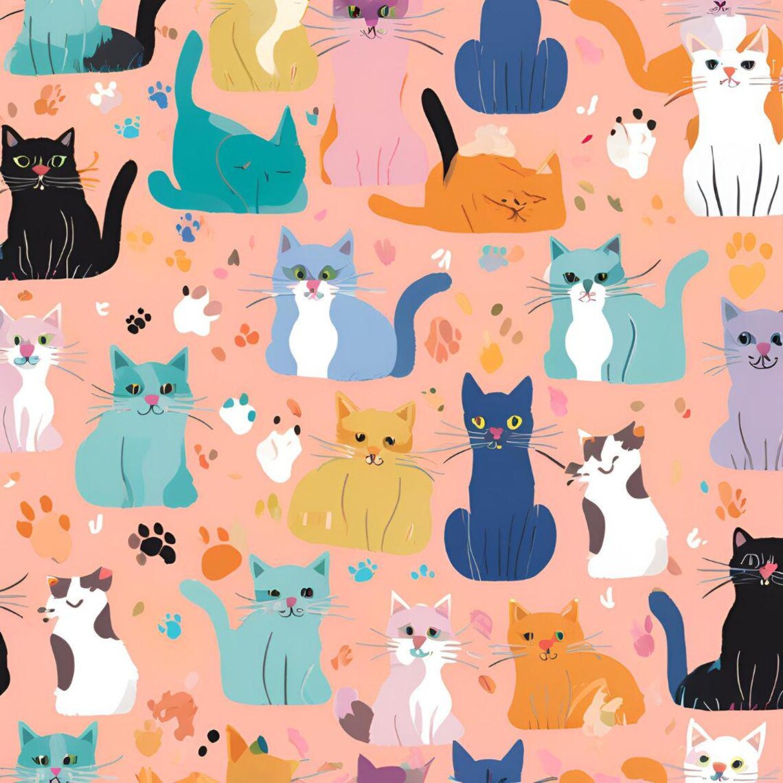 Cute Cat Patterns - Etsy