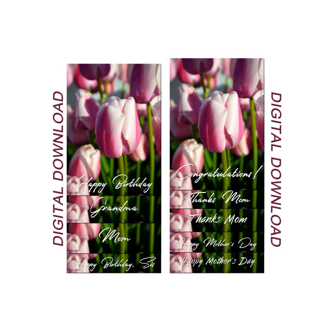 Printable Stationery for Her Pink Tulips Photo Card Digital Download ...