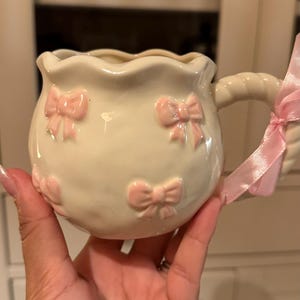 Cute Pink Bow Porcelain Mug. 3D Bow. Gift for Her - Etsy