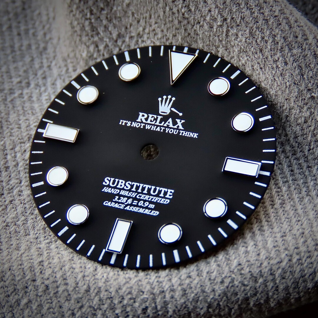 Dial Maker-matte Blackno Daterelax Dial Custom Dial,mod Dial,diy Dial ...