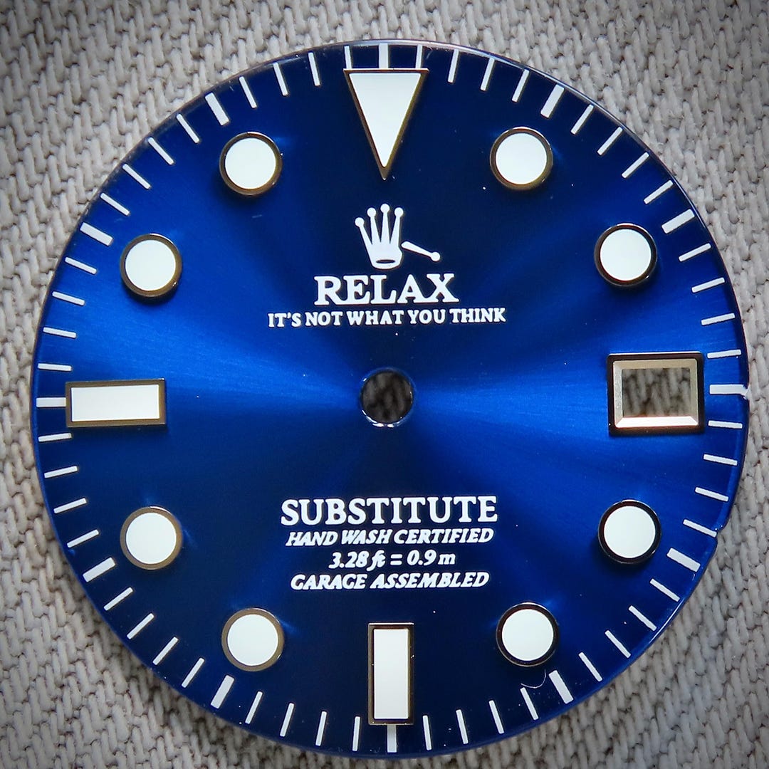 Dial Maker Blue Enamel Relax Dial Custom Dial,mod Dial,diy Dial ,watch ...