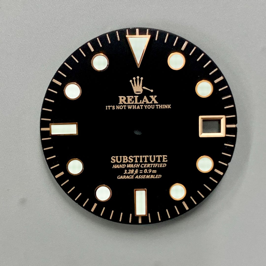 Dial Maker Matte Black Relax Dial Custom Dial,mod Dial,diy Dial ,watch ...
