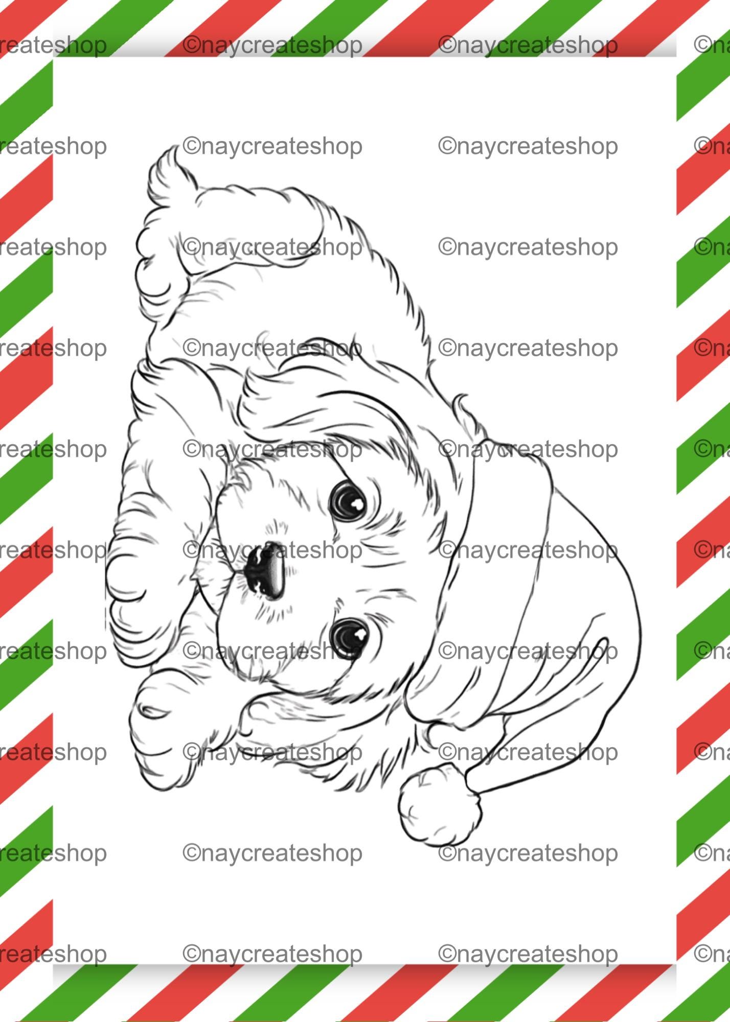 Dog Christmas Coloring Book, 10 Pages (digital Download) - Etsy