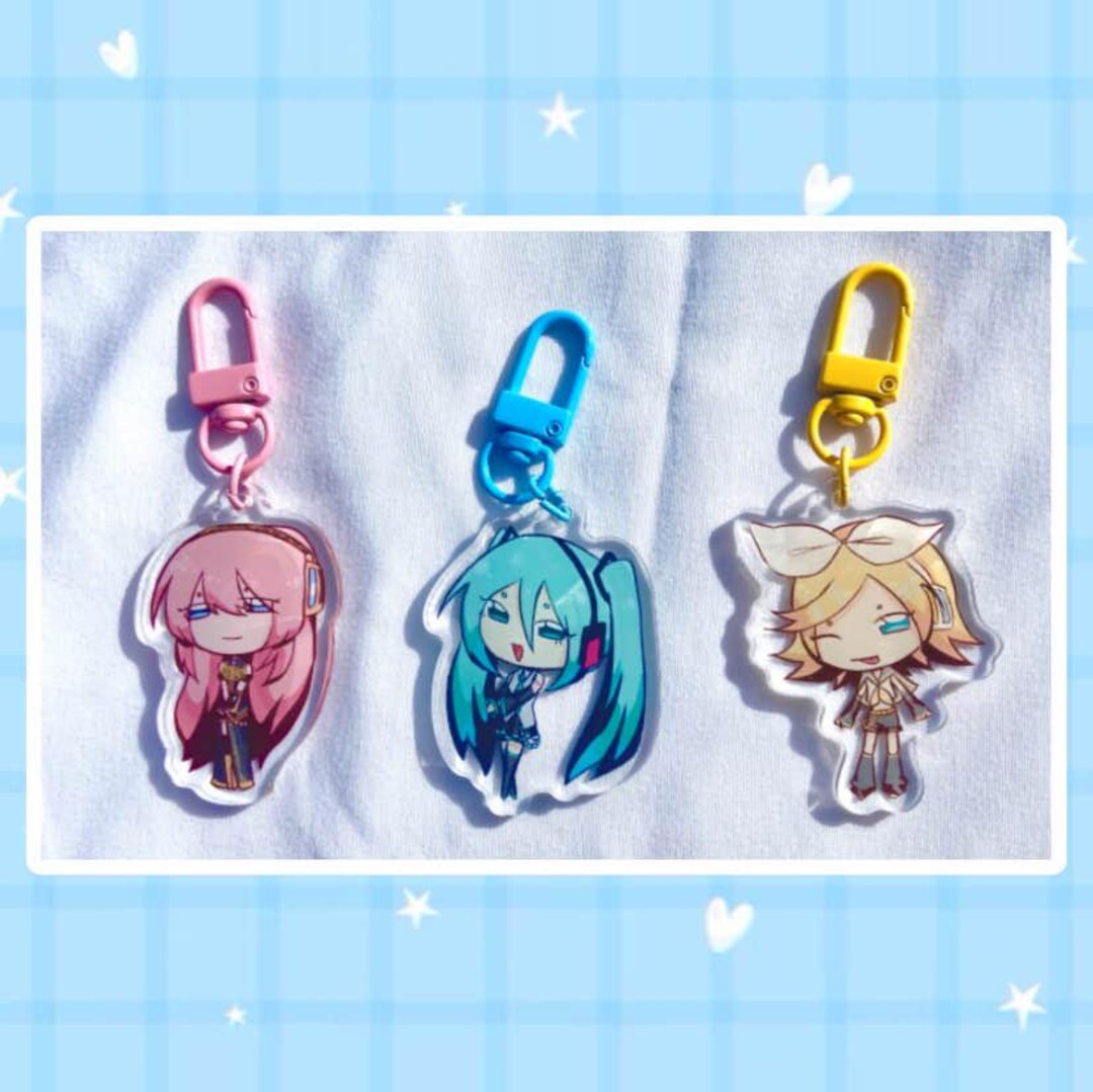 VOCALOID Acrylic Charm Keychain Fanmade - Hatsune Miku, Kagamine Rin ...