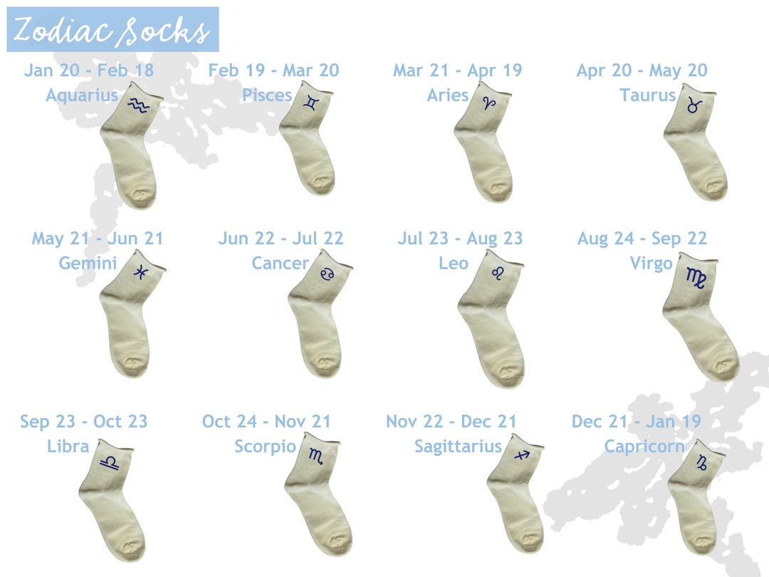 Customized Zodiac Astrology Constellation Cotton Roll Top Ankle Socks ...