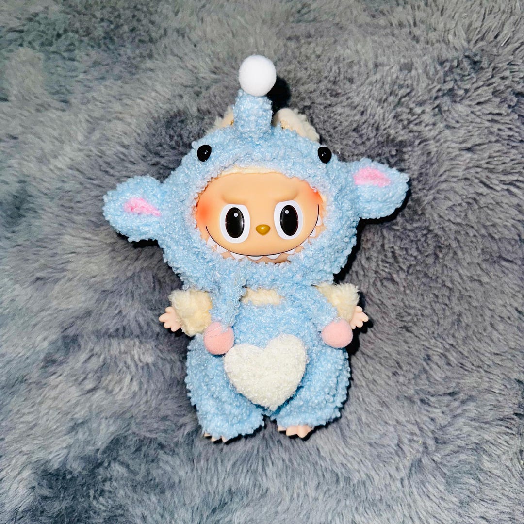Labubu Blue Sherpa Elephant Onesie, Hooded Animal Trunk Jumpsuit With ...