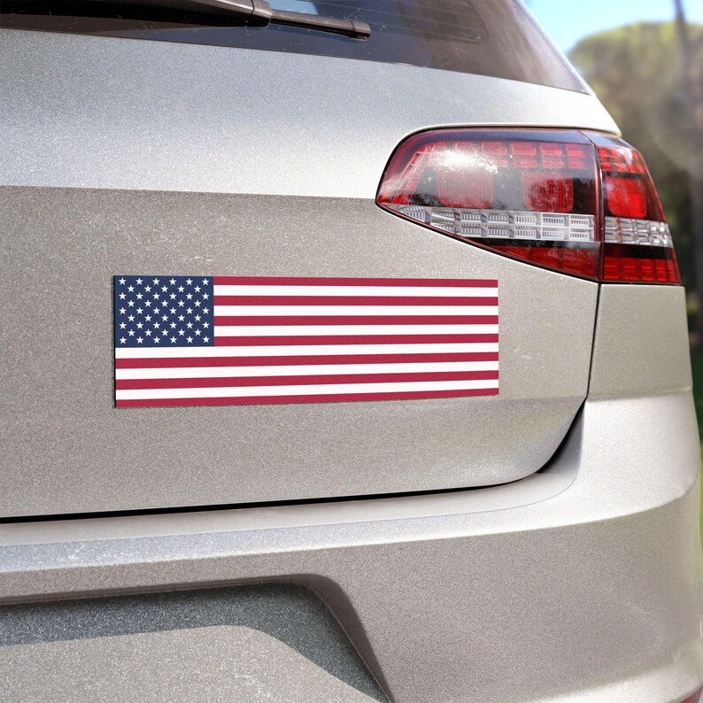 Patriotic American Flag Car Magnet: USA Vehicle Decal for Auto, Truck ...