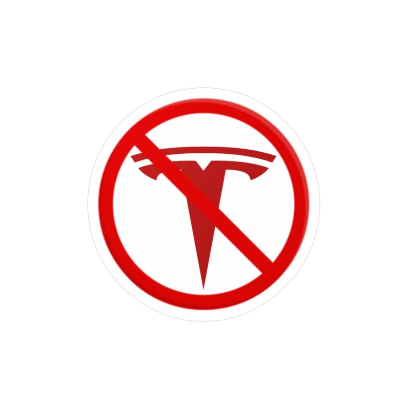 Anti-tesla Elon Went Crazy Vinyl Decal - Funny Circular Bumper Sticker ...