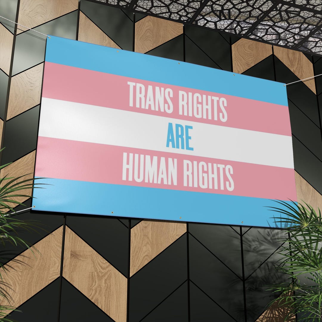 Trans Rights Matte Banner: LGBTQ+ Pride Decoration for Outdoor ...