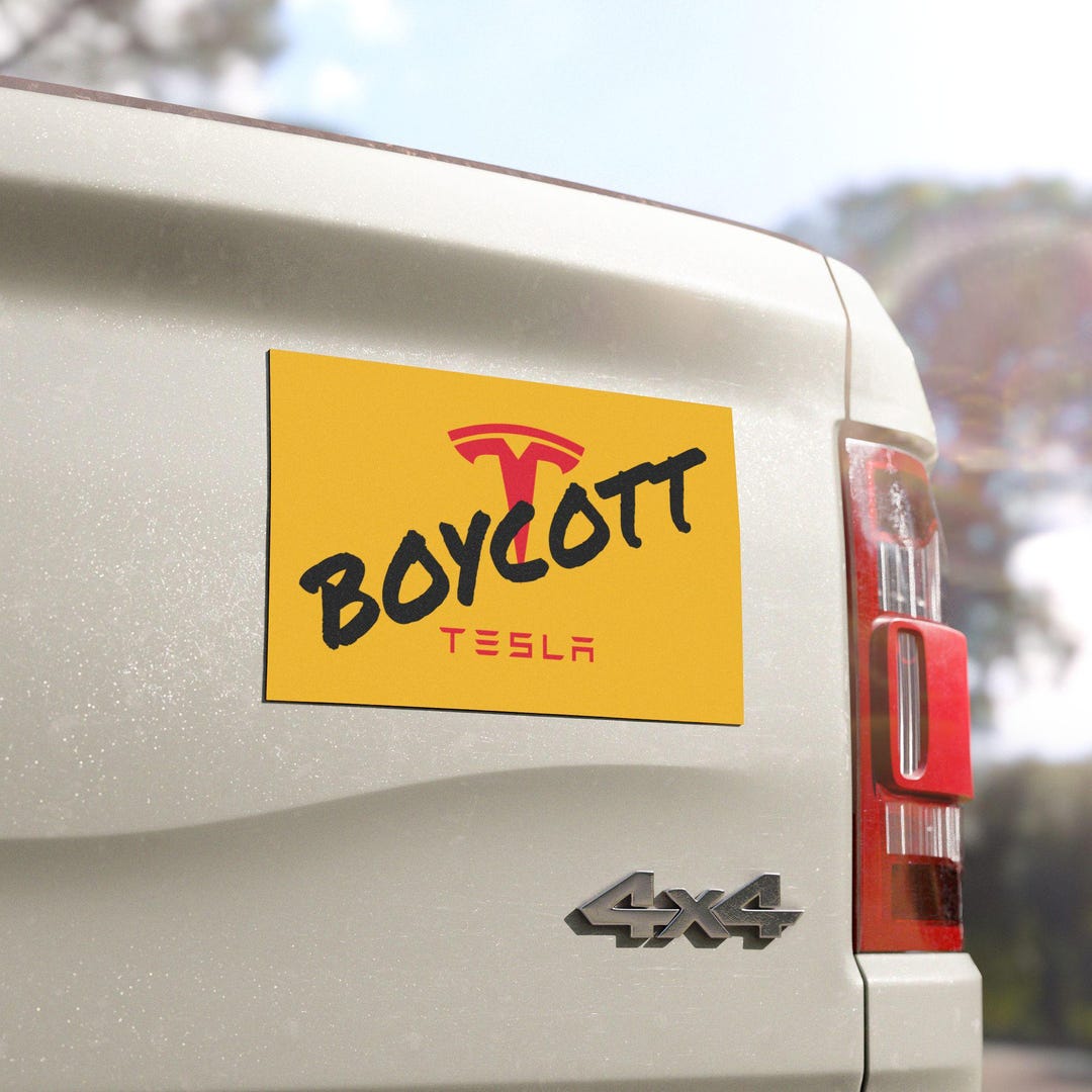 Anti-tesla Protest Car Magnet: Boycott Activism Decal for Vehicle ...