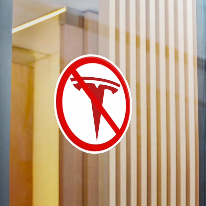 Anti-tesla Elon Went Crazy Vinyl Decal - Funny Circular Bumper Sticker ...