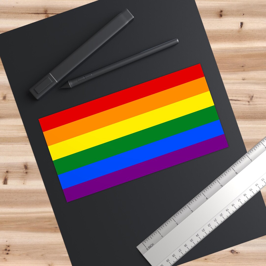 Vibrant LGBTQ+ Pride Rainbow Car Bumper Sticker: Show Support ...