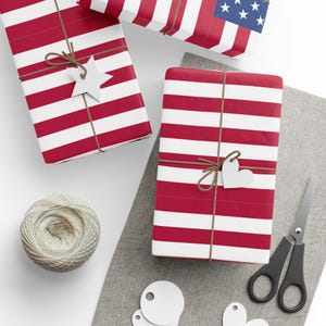 Patriotic USA Flag Gift Wrap: Independence Day, 4th of July, Memorial ...