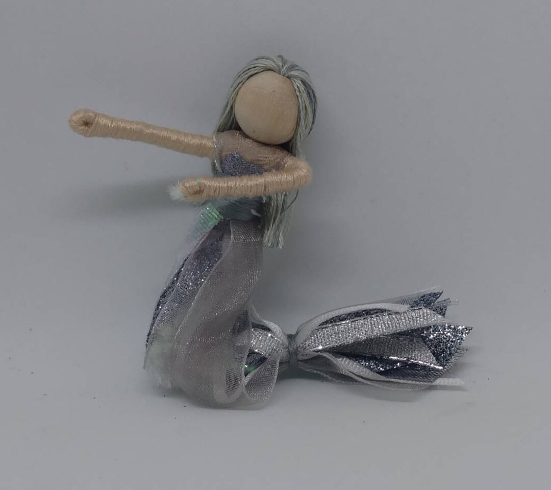 New! Mermaid Bendy Doll by Tracys Garden Fairies -silver Tale - Etsy