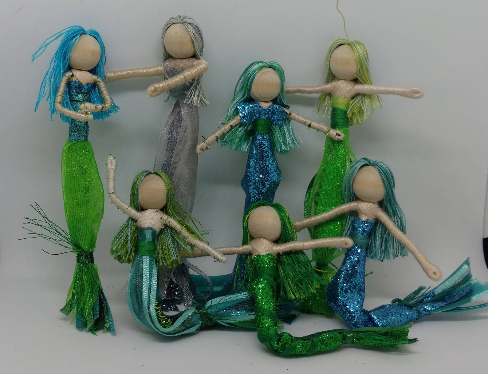 New Mermaid Bendy Doll by Tracys Garden Fairies Teal and - Etsy