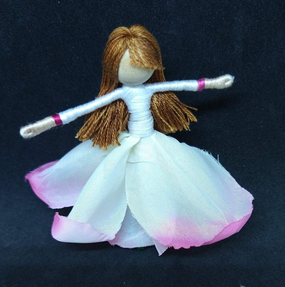 Rose Fairy Doll Waldorf Flower Fairy White and Pink Rose - Etsy
