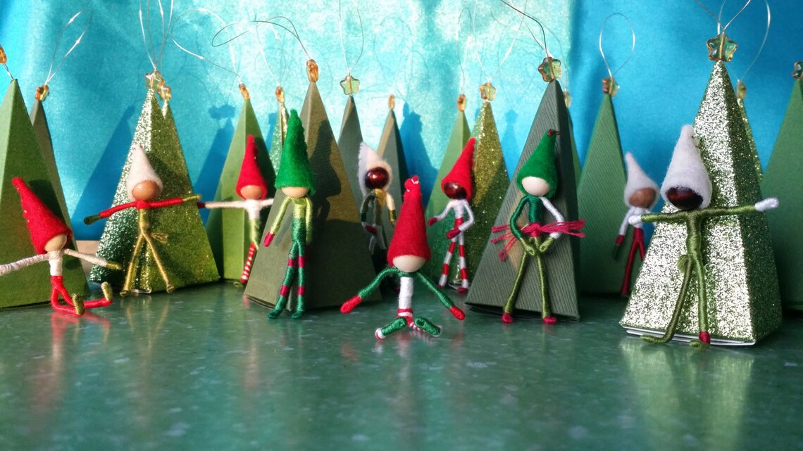 Miniature Christmas Elf in Christmas Tree Ornament - Etsy