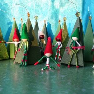 Miniature Christmas Elf in Christmas Tree Ornament - Etsy
