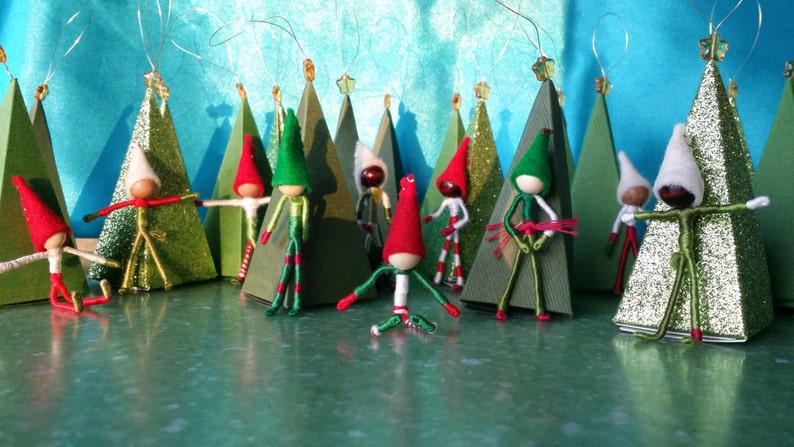 Miniature Christmas Elf in Christmas Tree Ornament - Etsy